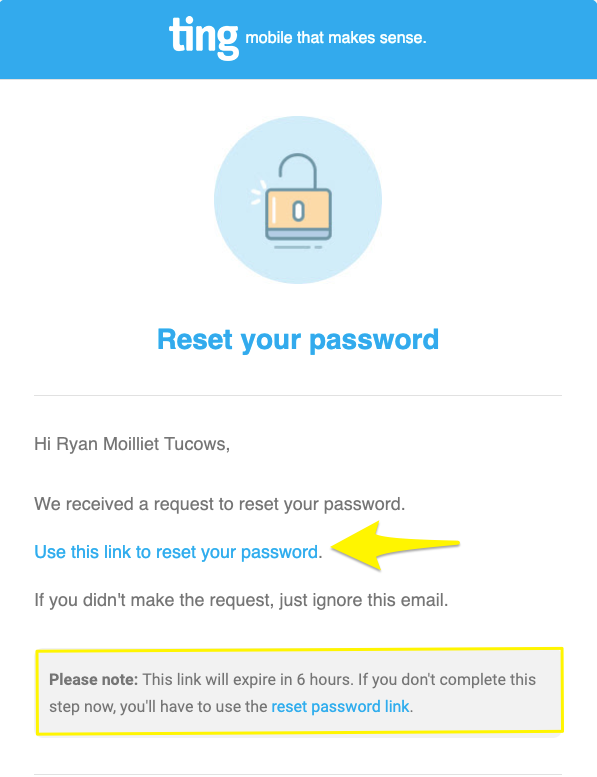 Resetting your Ting account password – Ting Mobile Help Center